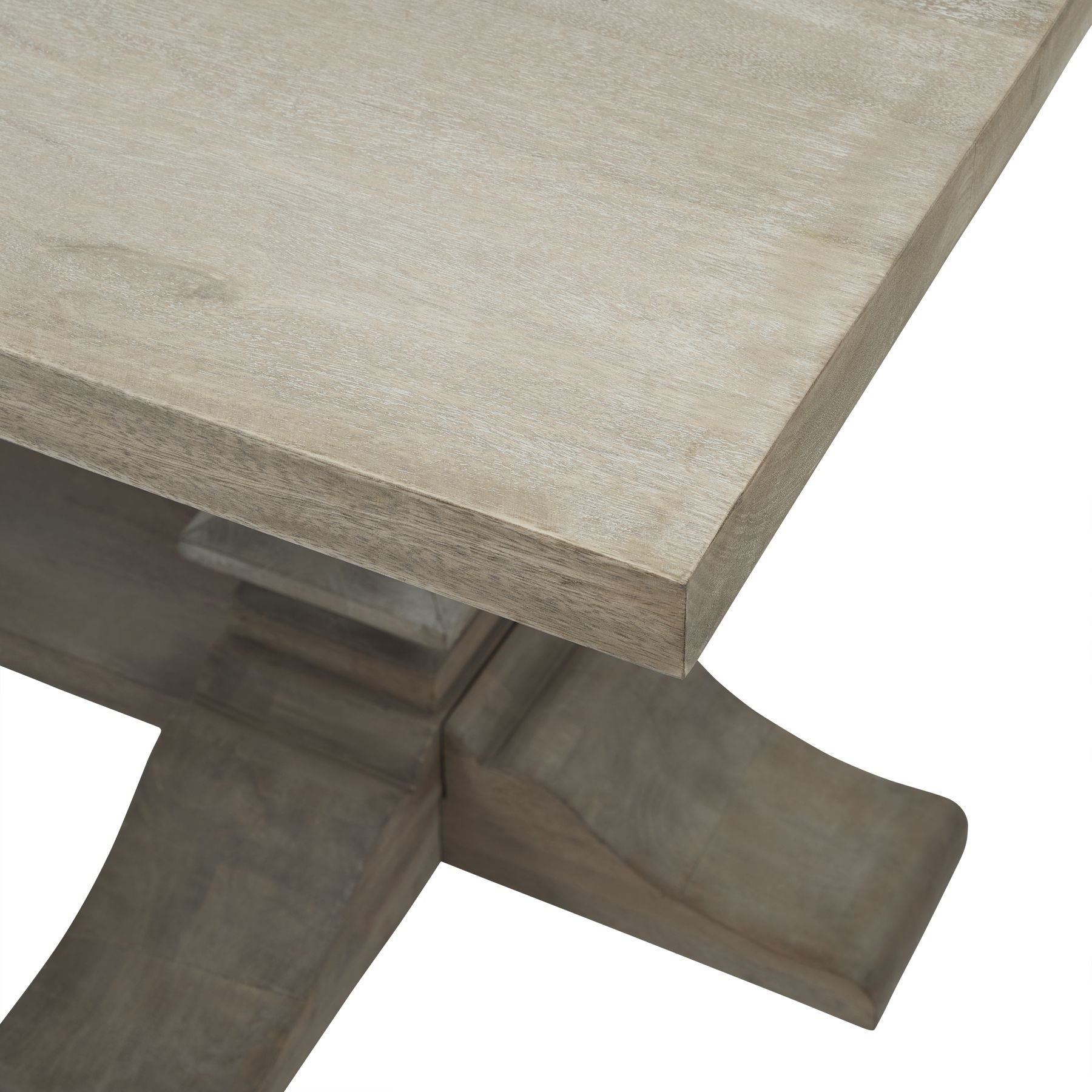Rustic Bleached Wood Rectangular Dining Table 200cm - Salty Casa