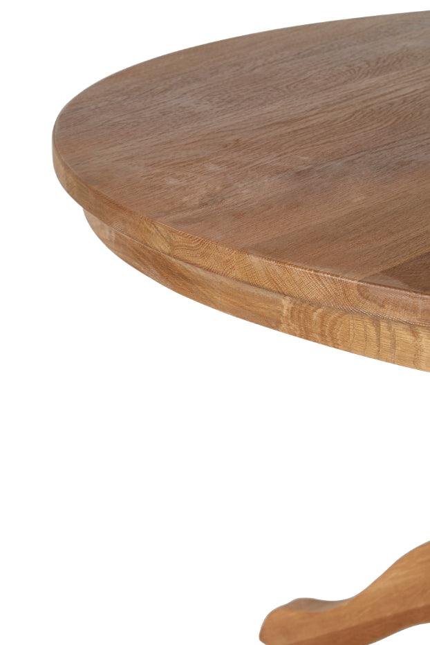 Hemel American Oak Wood Round Dining Table 120cm - Salty Casa
