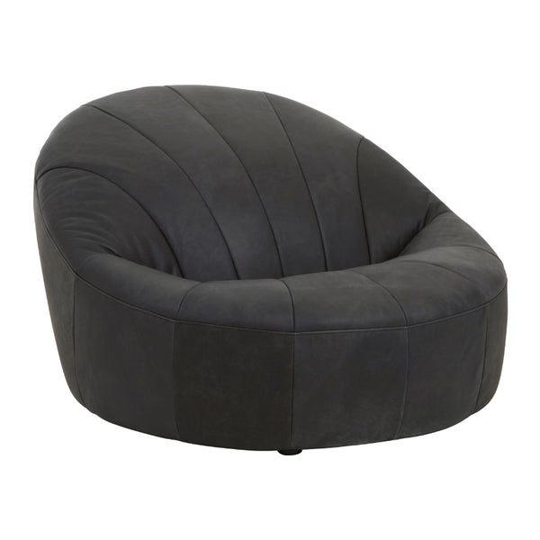 Vintage Round Leather Chair - Salty Casa