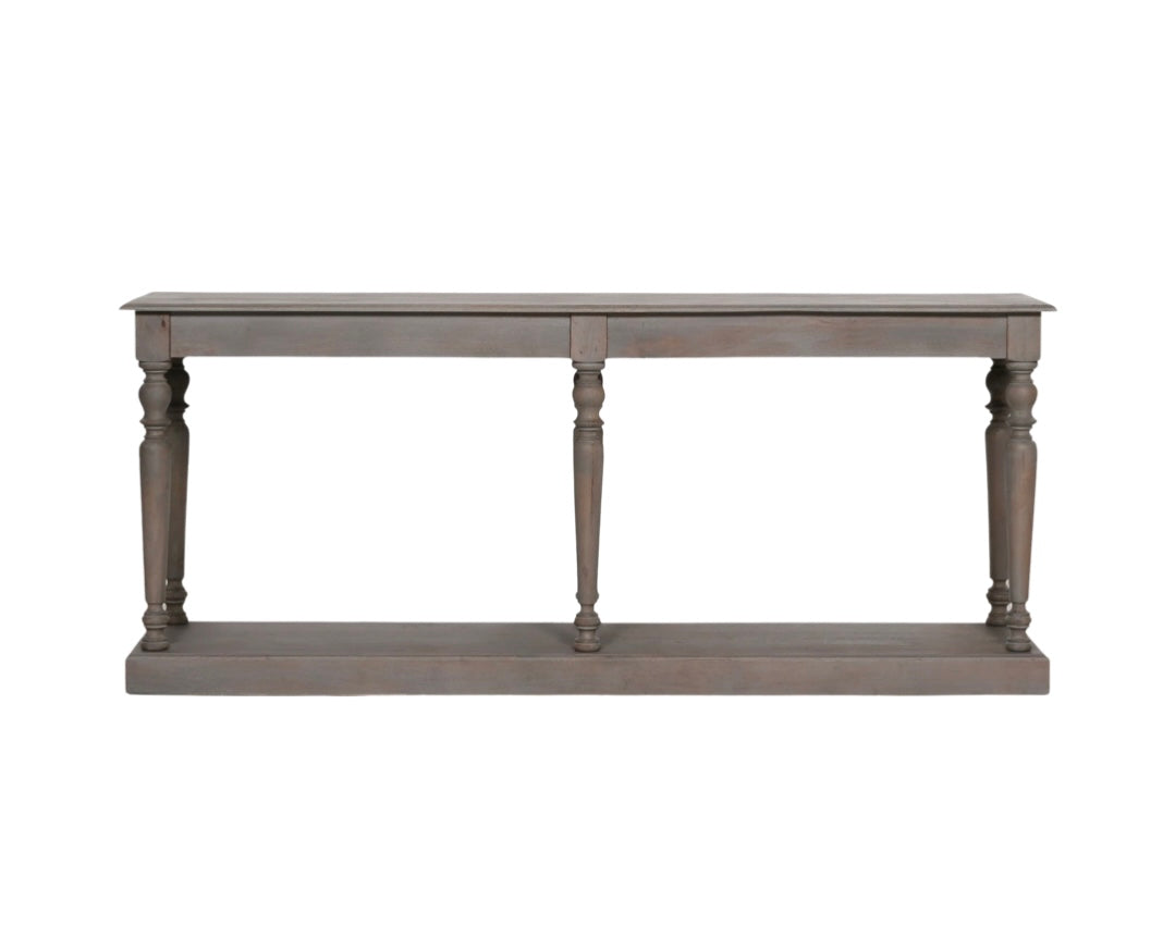 Bramley Rustic Column-Legs Console Table 200cm - Salty Casa