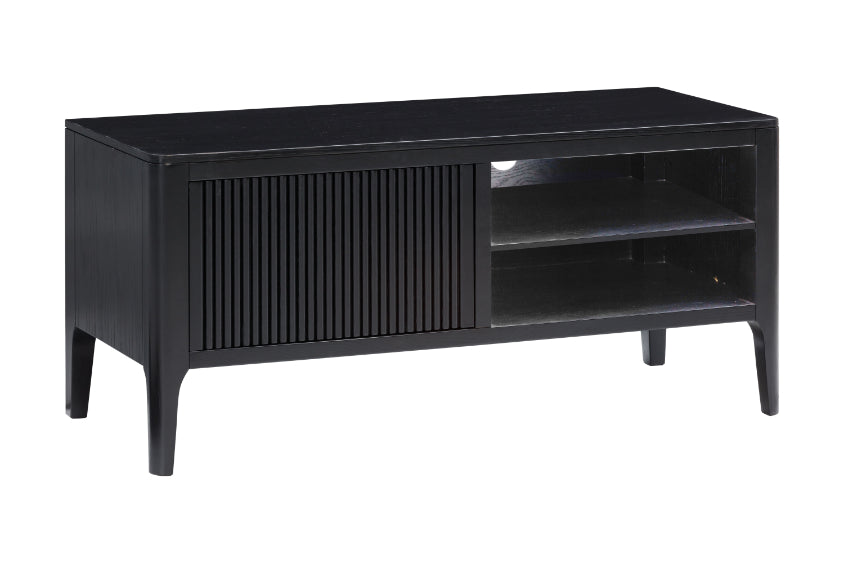 Aria Contemporary Ribbed Oak TV Unit 120cm - Salty Casa