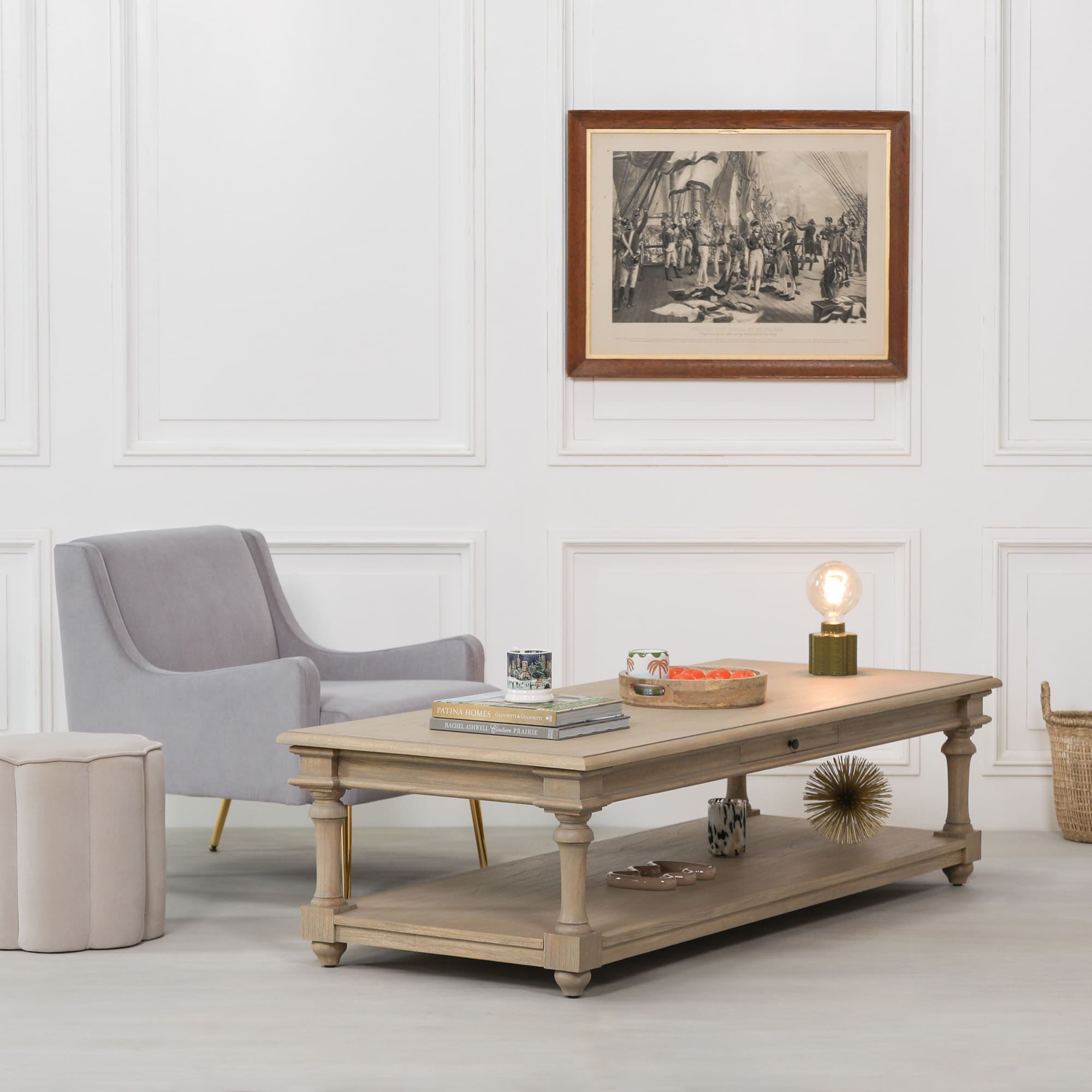 Rustic Column Leg Coffee Table 170cm - Salty Casa