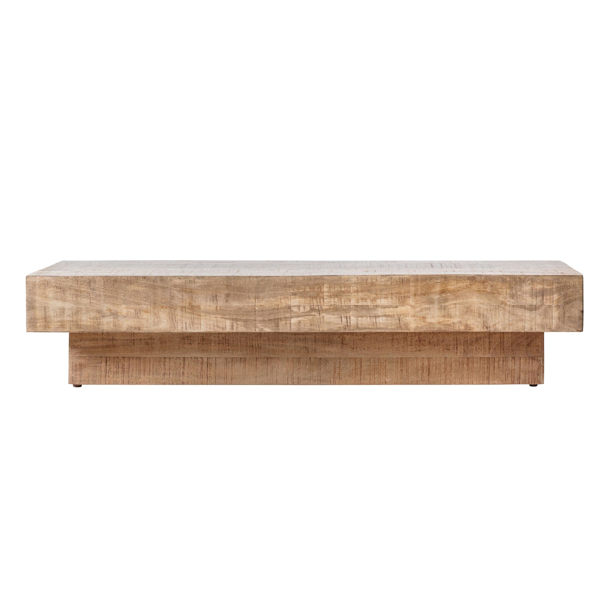 Asher Rustic Solid Wood Block Coffee Table - Salty Casa