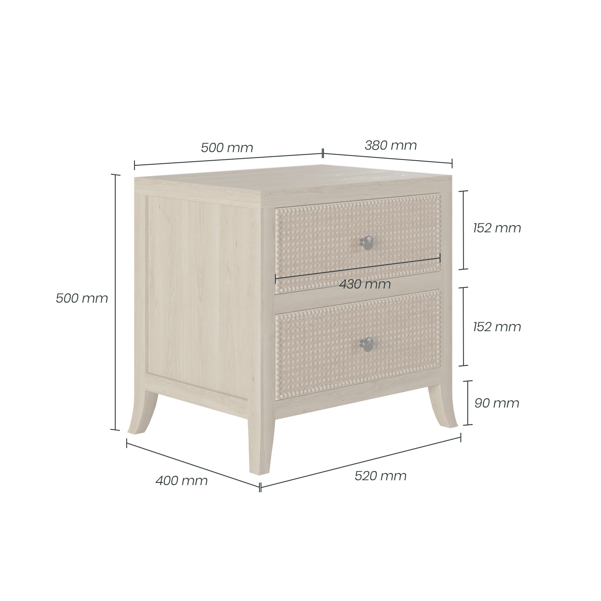Rustic Witley Bedside Table | Grey Aged Oak - Salty Casa