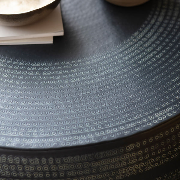 Kurt Metal Circular Coffee Table in Black - Salty Casa