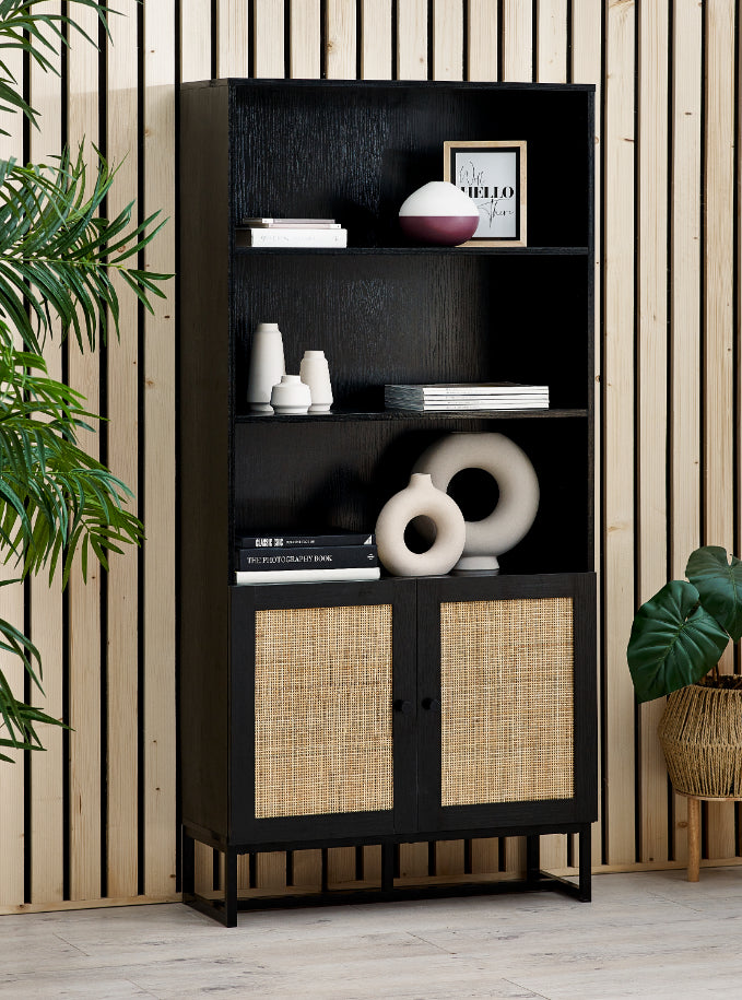 Reese Scandi-Industrial Tall Storage Cabinet - Salty Casa